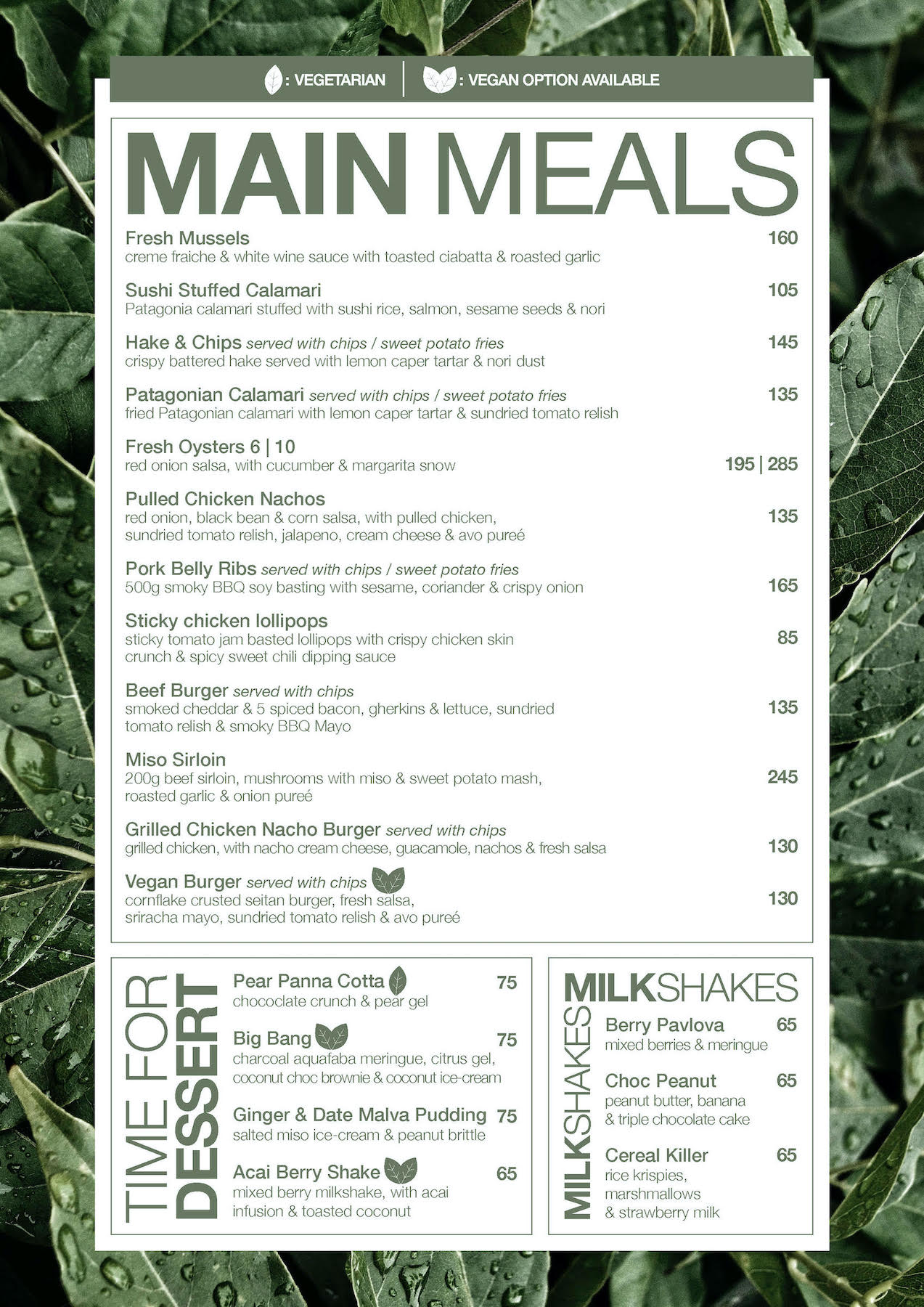 Menu - Seafood, Vegetarian, Vegan & More - Pear Tree Restaurant